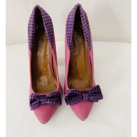 C-Label | Shoes | Clabel Purple And Pink Heels Bow Accent On Toe | Poshmark